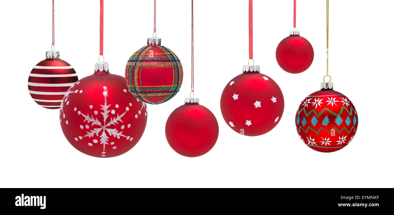 Christmas Baubles with a white background Stock Photo - Alamy