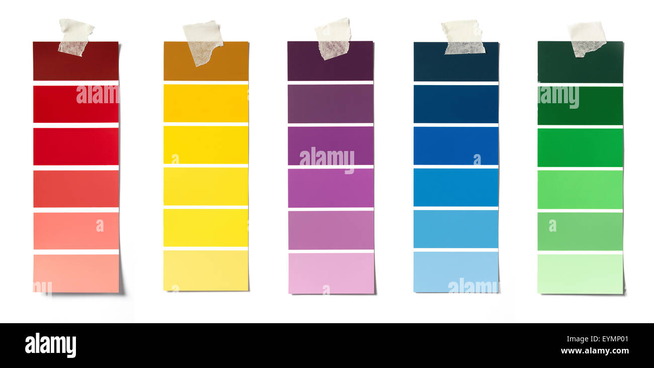 Paint Swatches On Wall Stock Photo Alamy