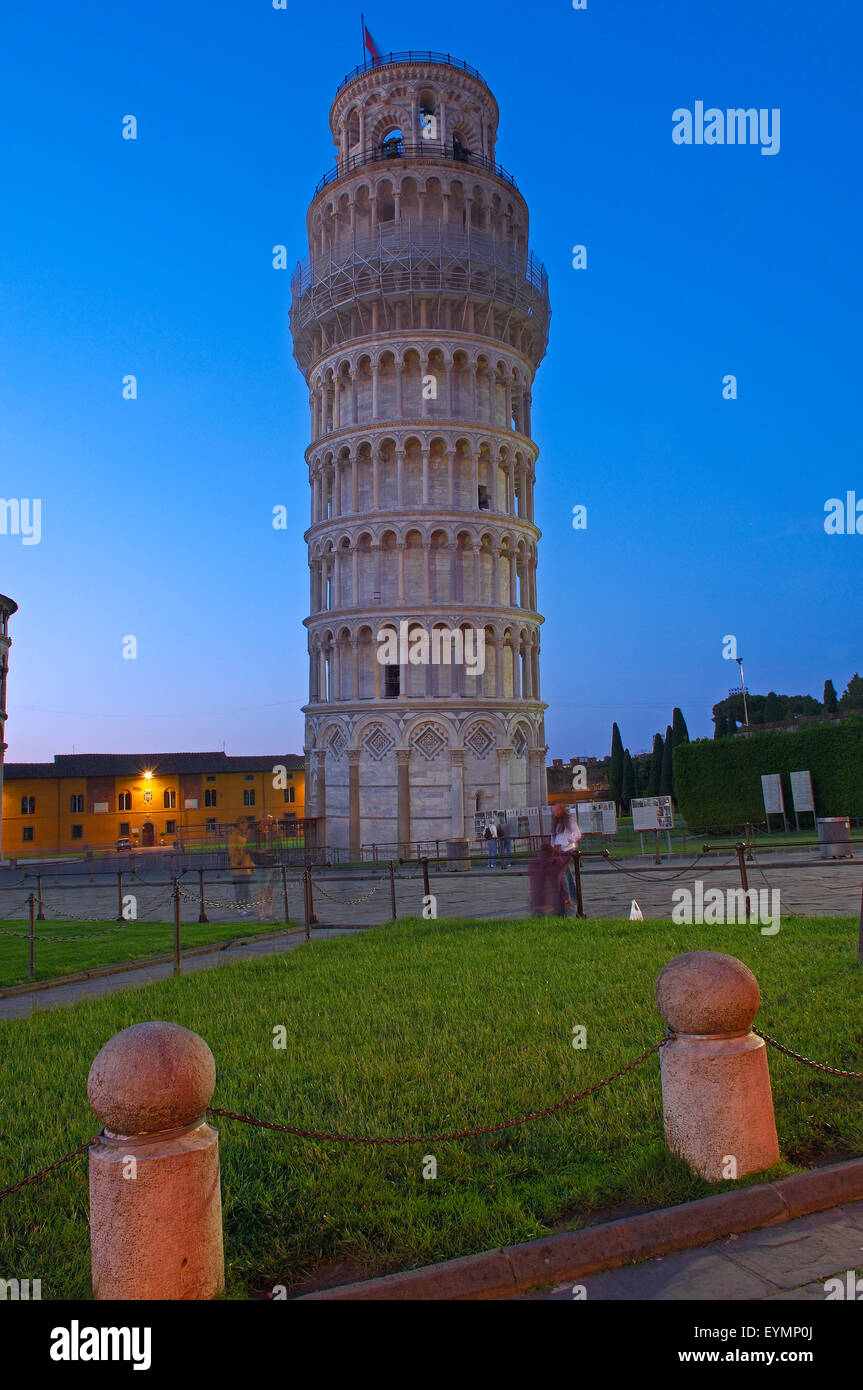 Pisa, Leaning Tower at Dusk, Piazza del Duomo, Cathedral Square, Campo ...