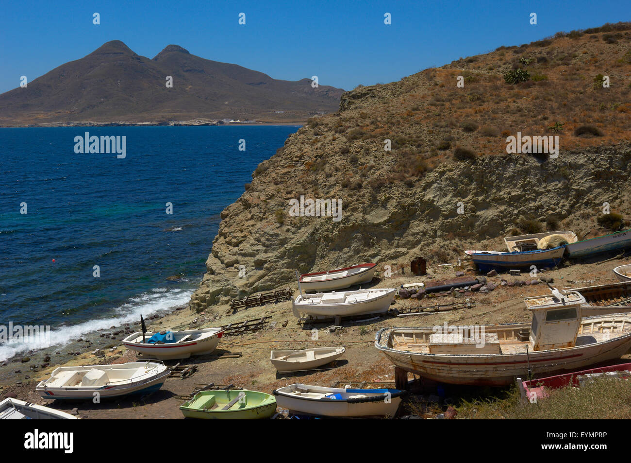 Cabo de Gata, Isleta del Moro, fishing village, Cabo de Gata-Nijar ...