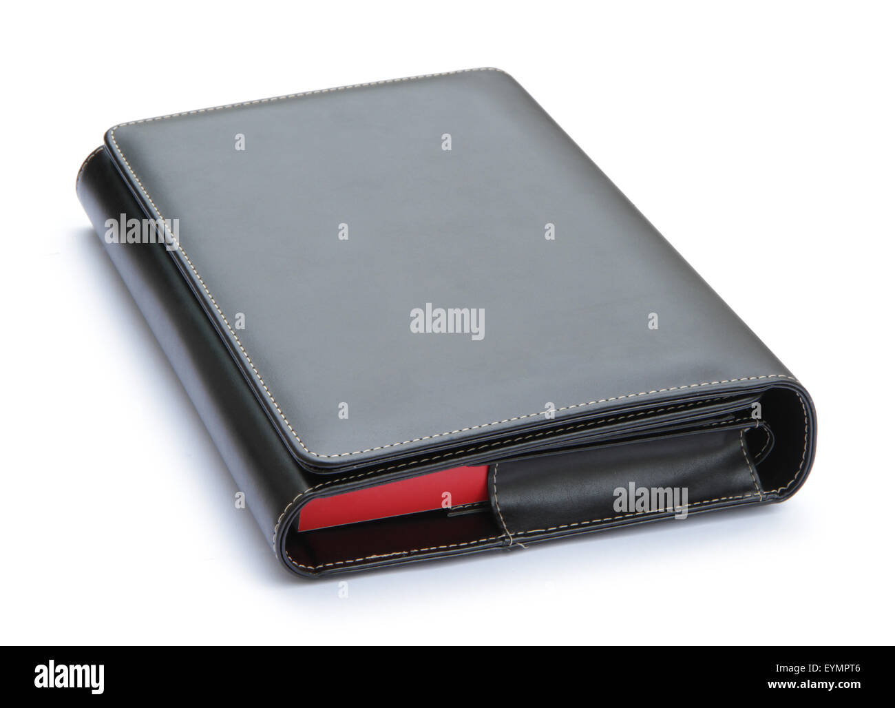 Black leather cover notebook isolated on white background Stock Photo ...