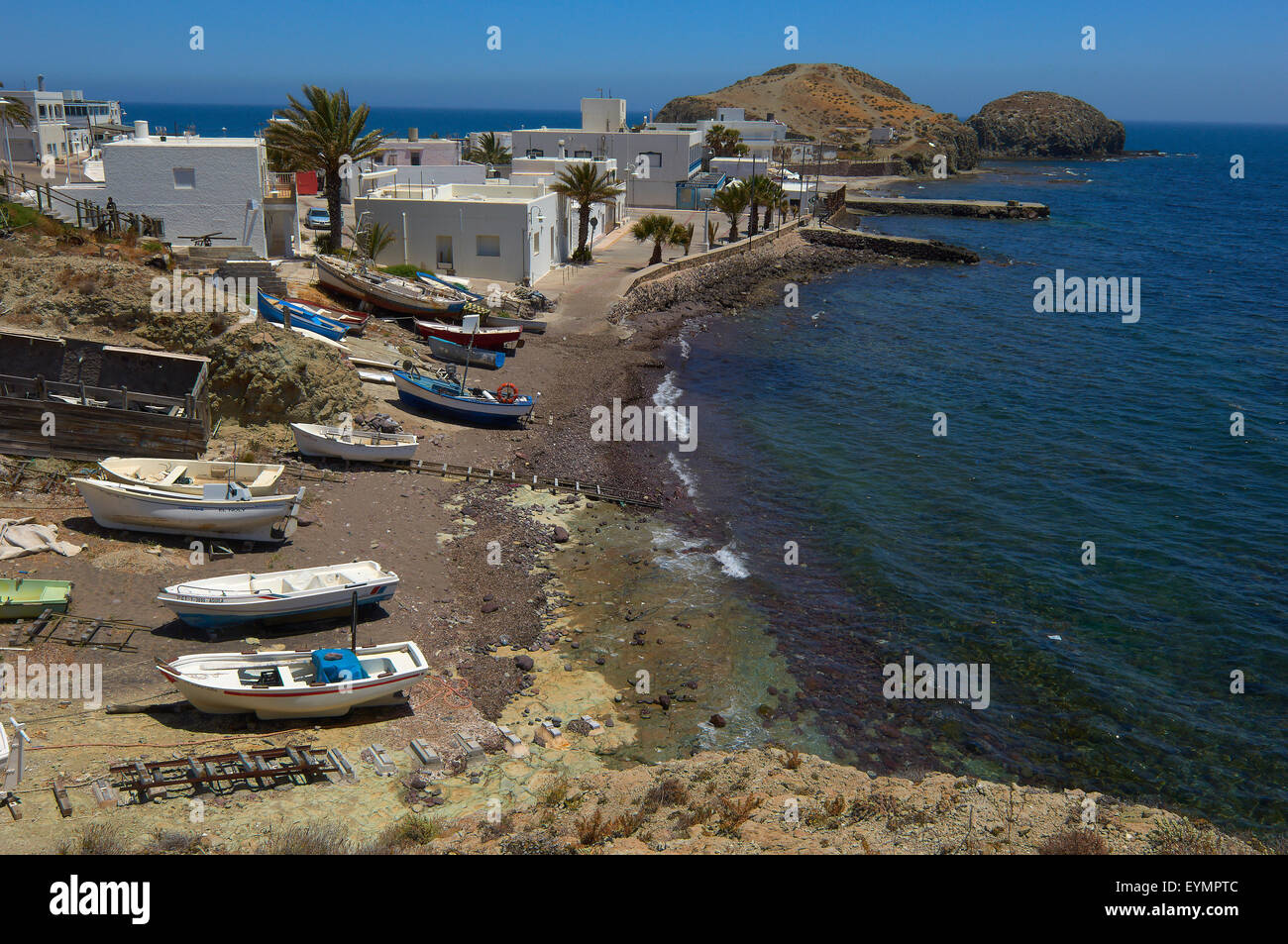Cabo de Gata, Isleta del Moro, fishing village, Cabo de Gata-Nijar ...