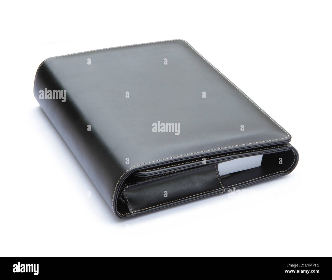 Black leather cover notebook isolated on white background Stock Photo ...