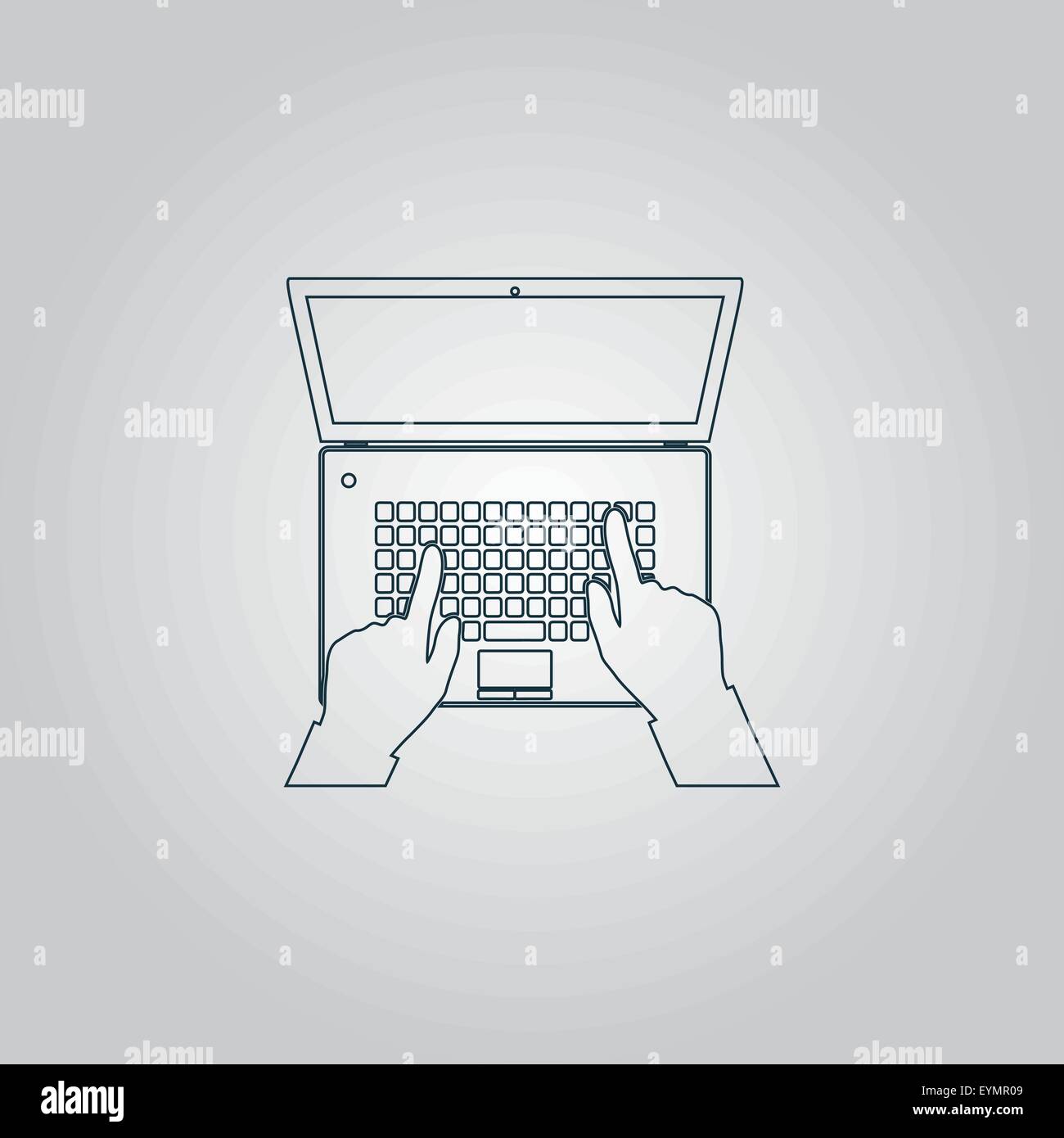 Closeup on typing hands Stock Vector Images - Alamy