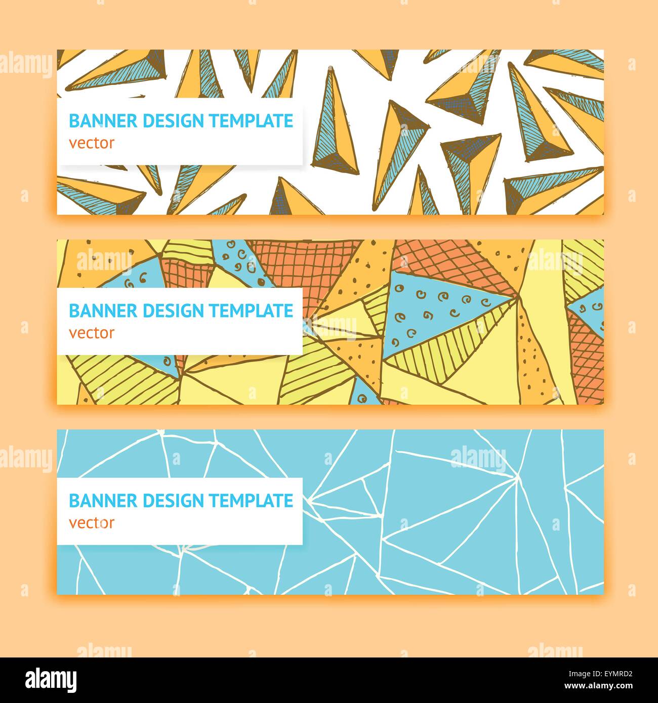 Sketch triangle banner in vintage style, vector Stock Vector Image ...