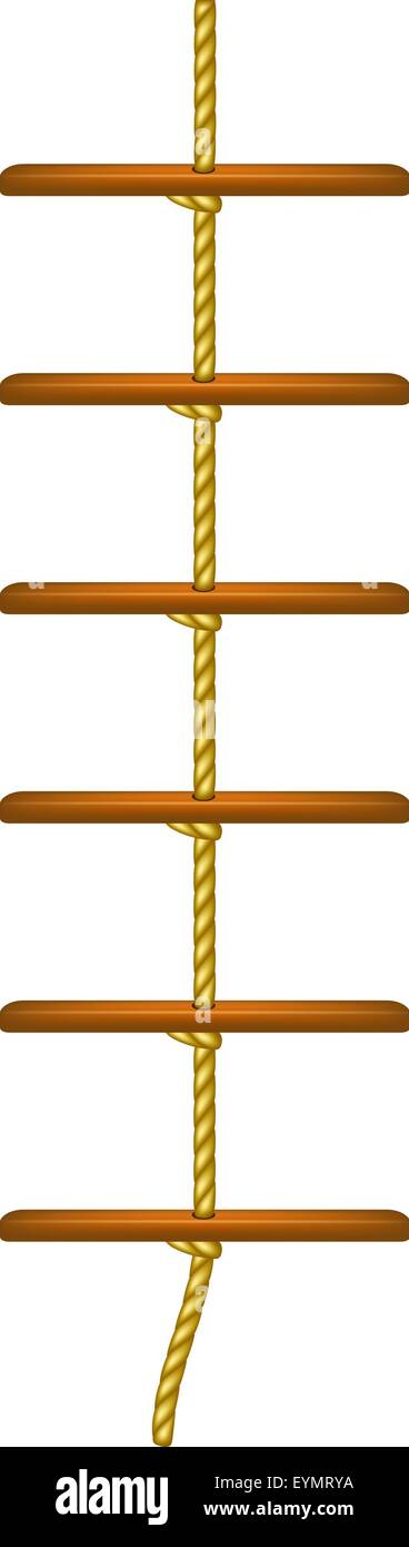 Wooden rope ladder in brown design Stock Vector Image & Art - Alamy