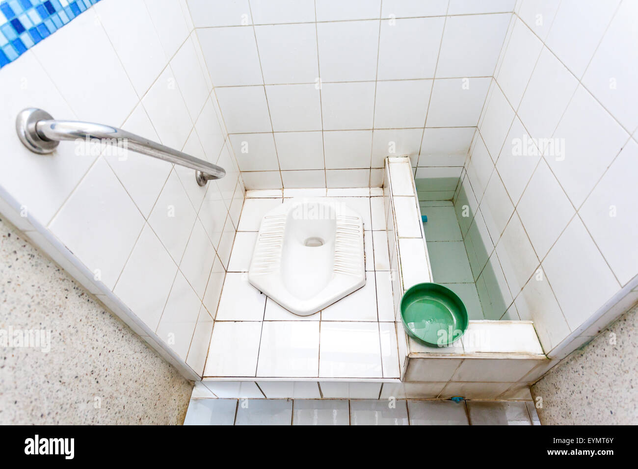 used white Squat toilet longest motorway in Thailand Stock Photo - Alamy
