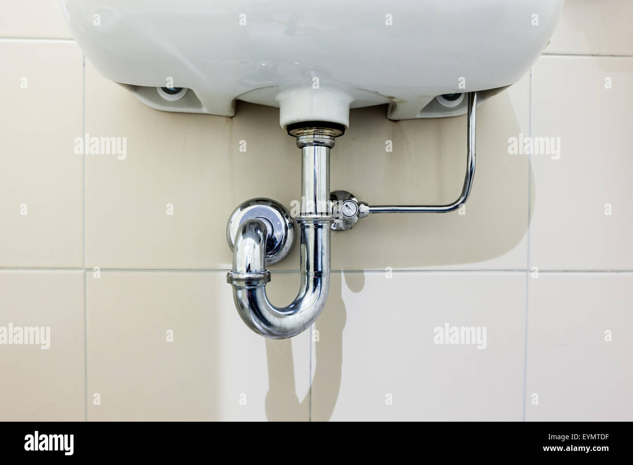 Mens restroom in an public building is there an chrome siphon Stock ...