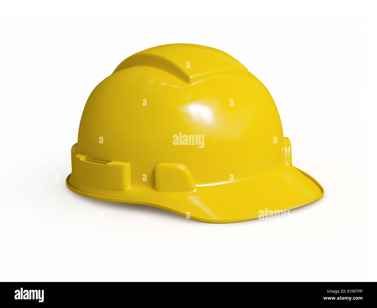Yellow hard hat of construction worker isolated on white Stock Photo ...