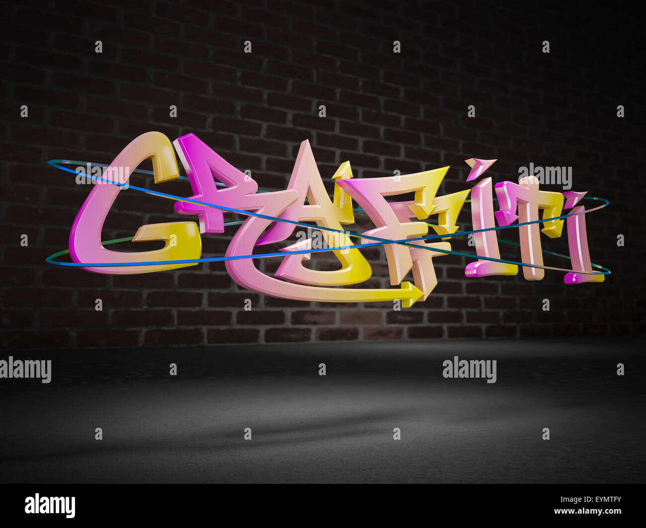 3d graffiti in urban city setting Stock Photo - Alamy