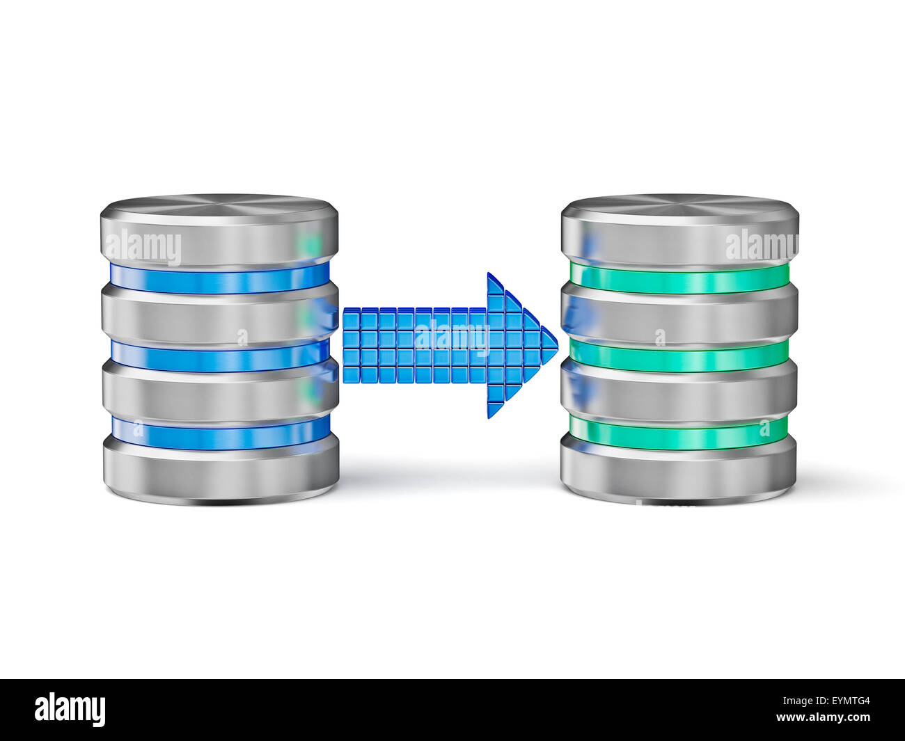 Creative database backup copy concept - metal hard disk drive database ...