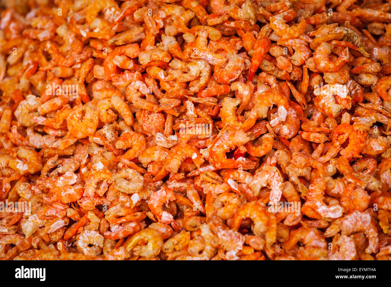 Dried shrimps close up in market in Asia Stock Photo - Alamy