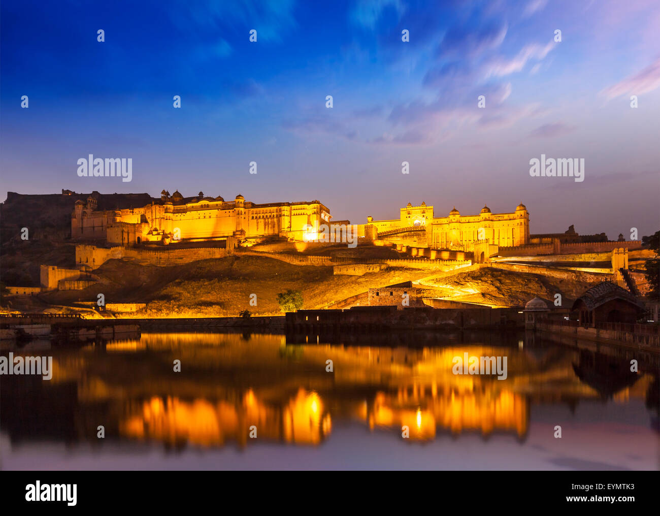 Amer Fort Amber Fort illuminated at night - one of principal ...
