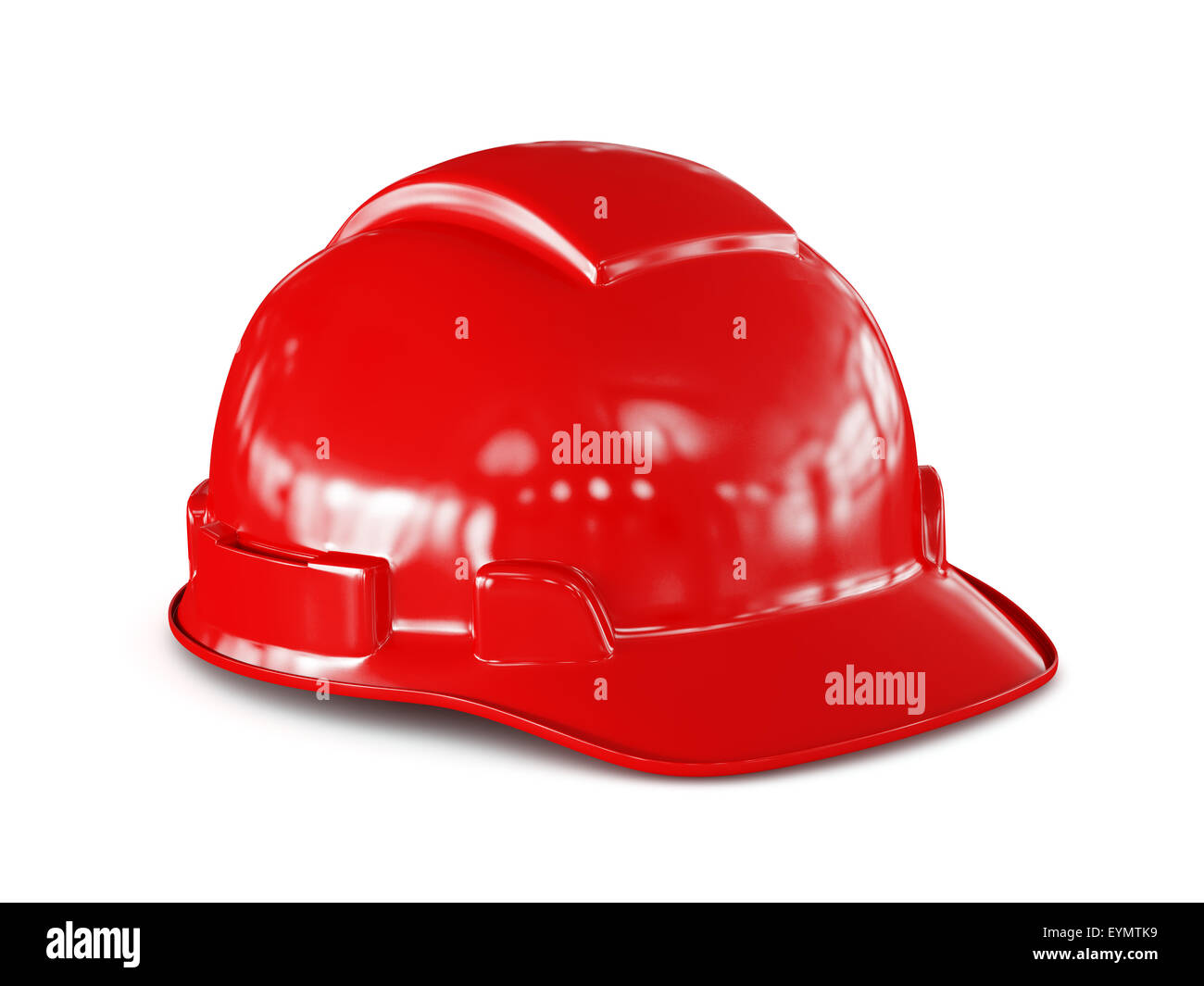 Red hard hat of construction worker isolated on white Stock Photo - Alamy