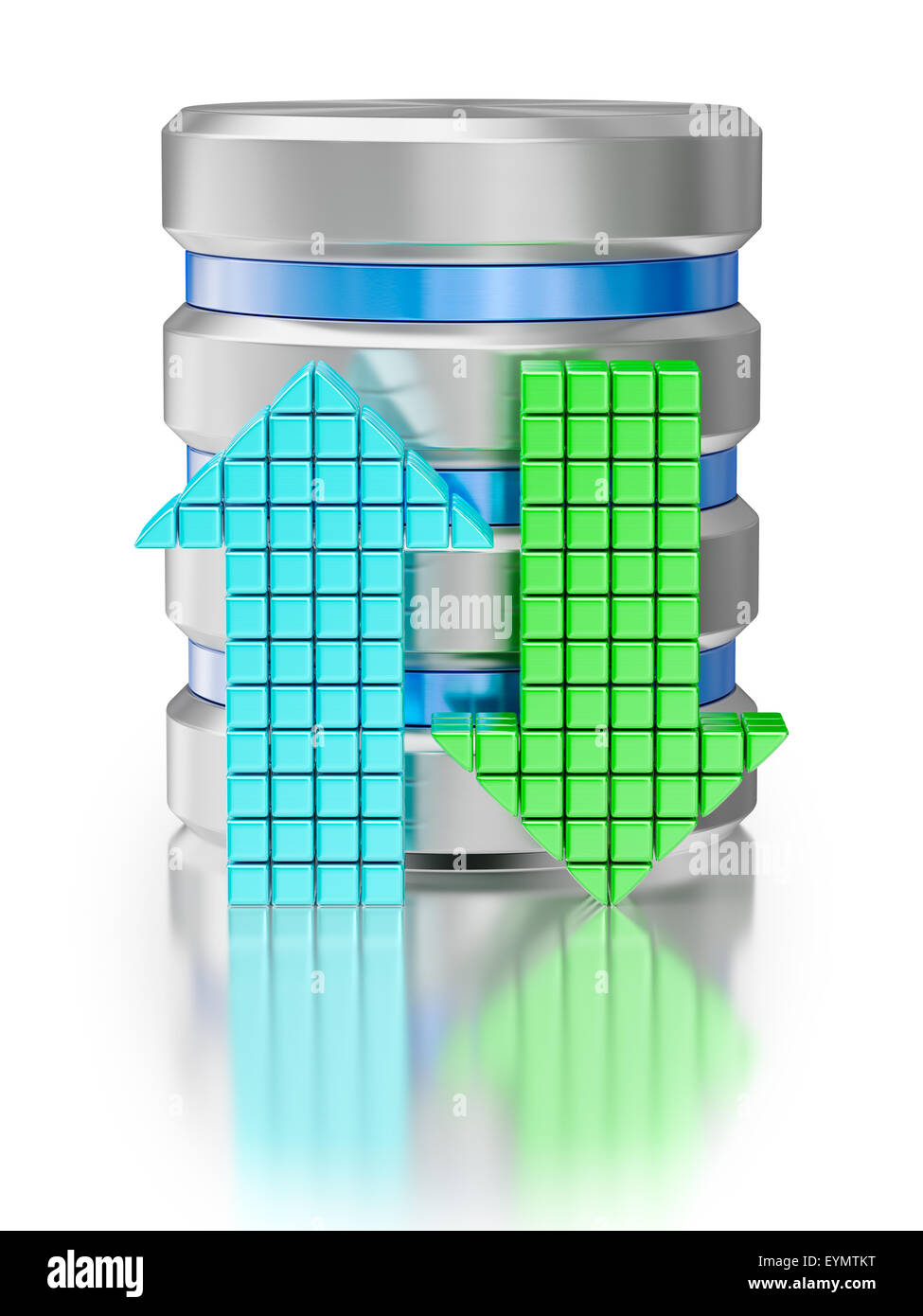 Database upload download creative concept background - hard disk drive ...