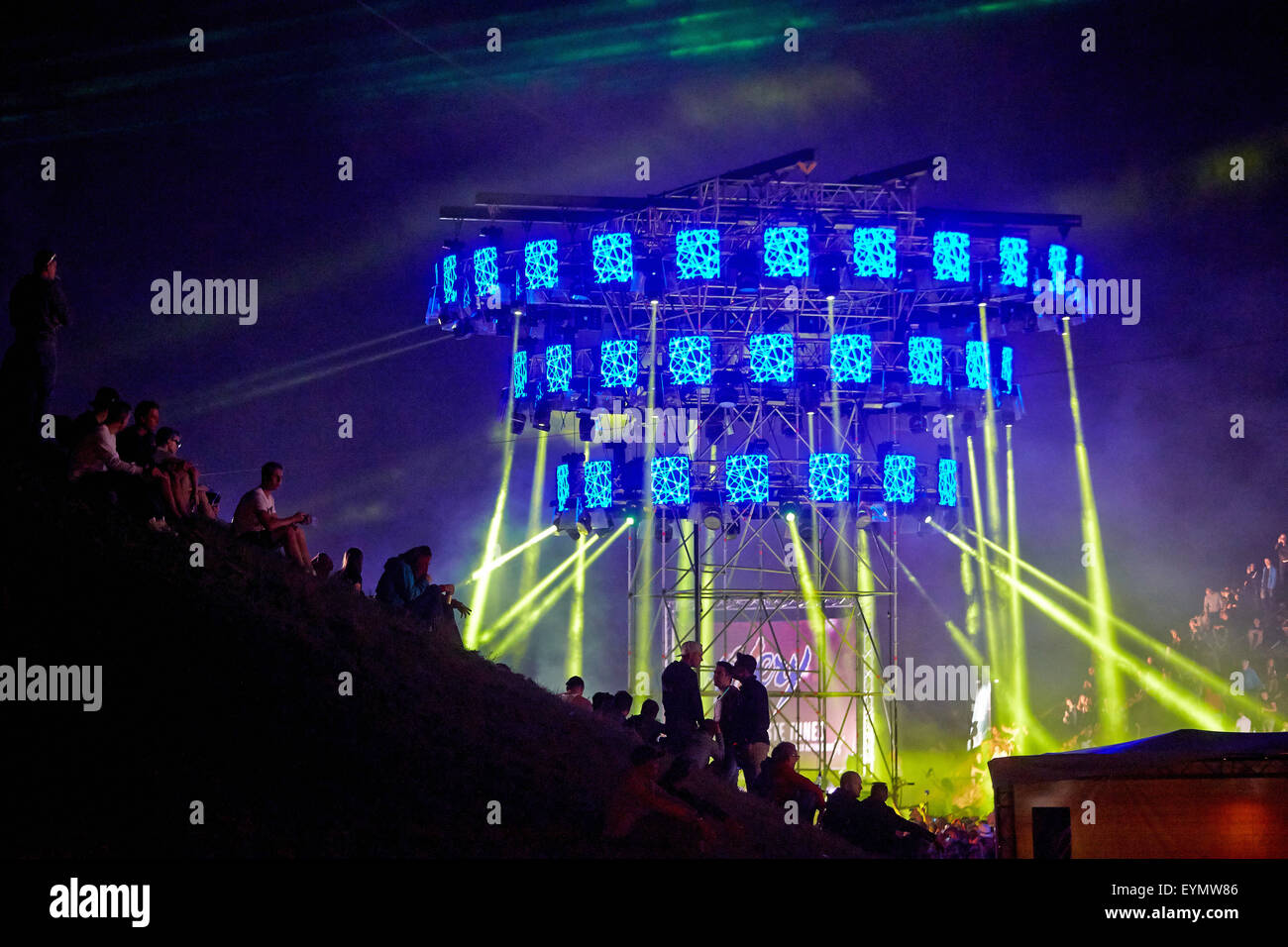 Kastellaun, Germany. 31st July, 2015. Techno fans dance at the Nature ...