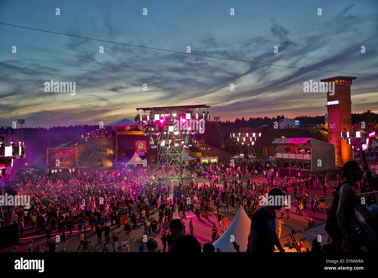 Kastellaun, Germany. 31st July, 2015. Techno fans dance at the Nature ...