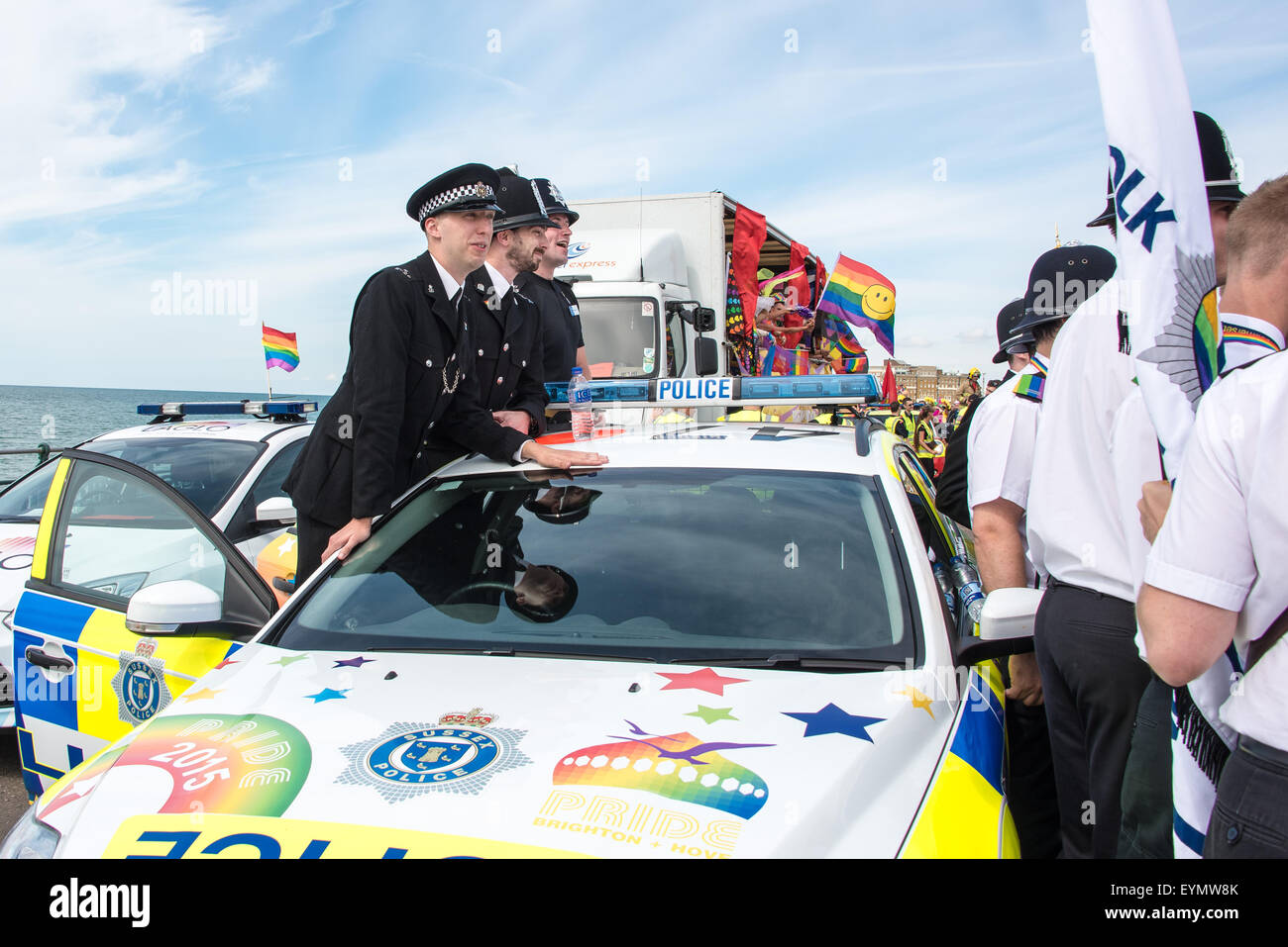 Brighton, East Sussex, UK . 01st Aug, 2015. The rainbow colours of ...