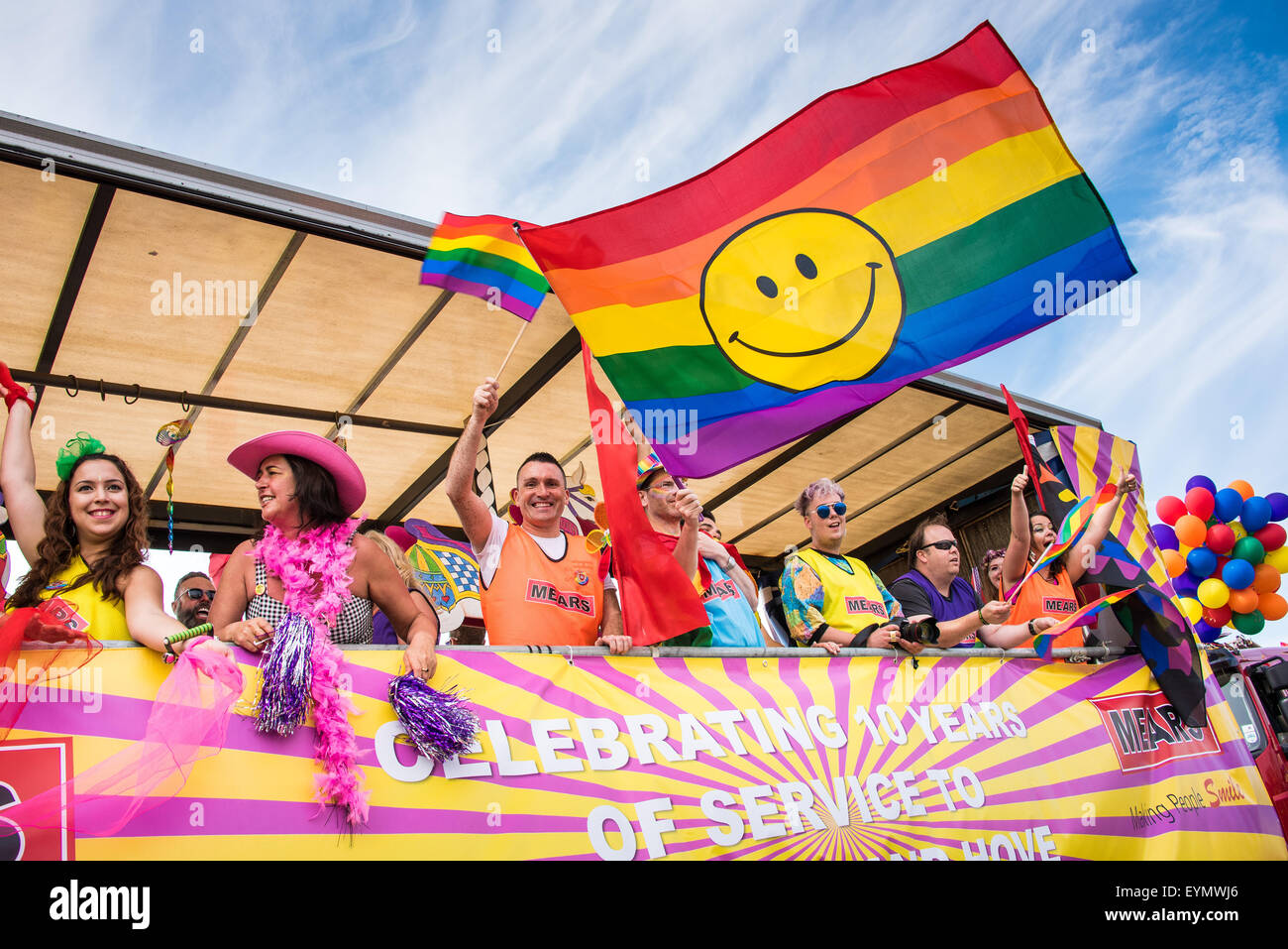 Brighton, East Sussex, UK . 01st Aug, 2015. The rainbow colours of ...