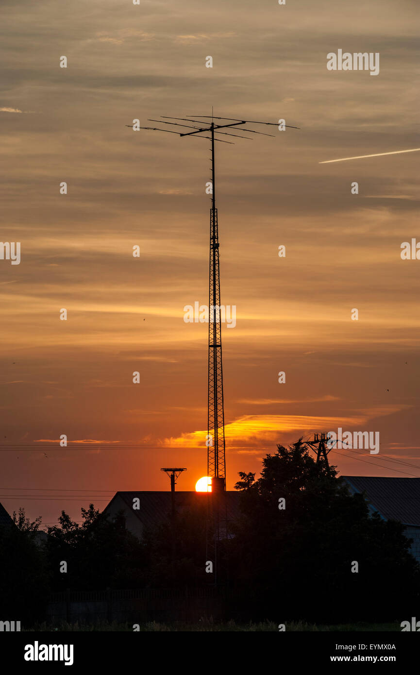 Radio tower silhouette hi-res stock photography and images - Alamy