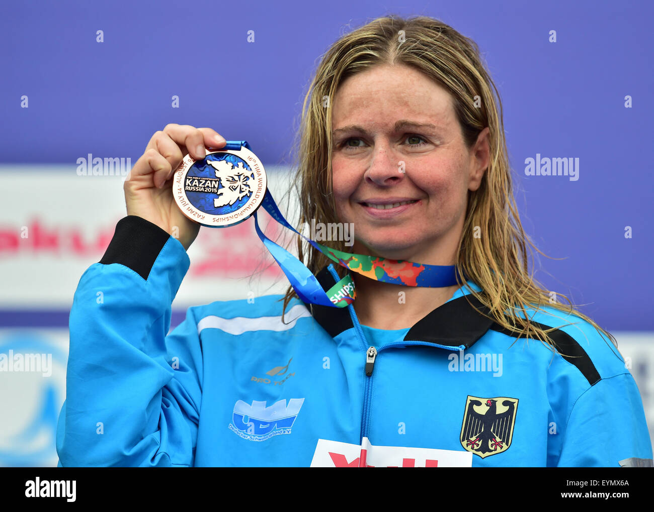 Kazan, Russia. 01st Aug, 2015. Angela Maurer of Germany poses with her ...