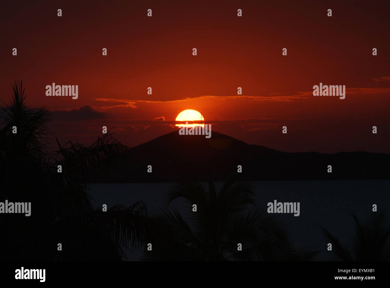 Pearl Islands, Panama, Central America, 2007. A beautiful sunset with a ...