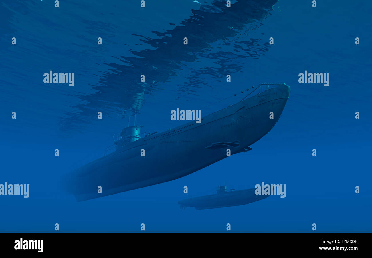 German Uboats Part Of A Wolf Pack Stock Photo - Alamy