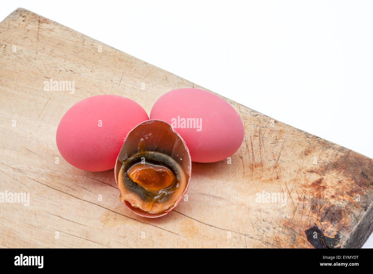 Asian Traditional Food, Century Eggs or Pidan Eggs On an board Stock ...