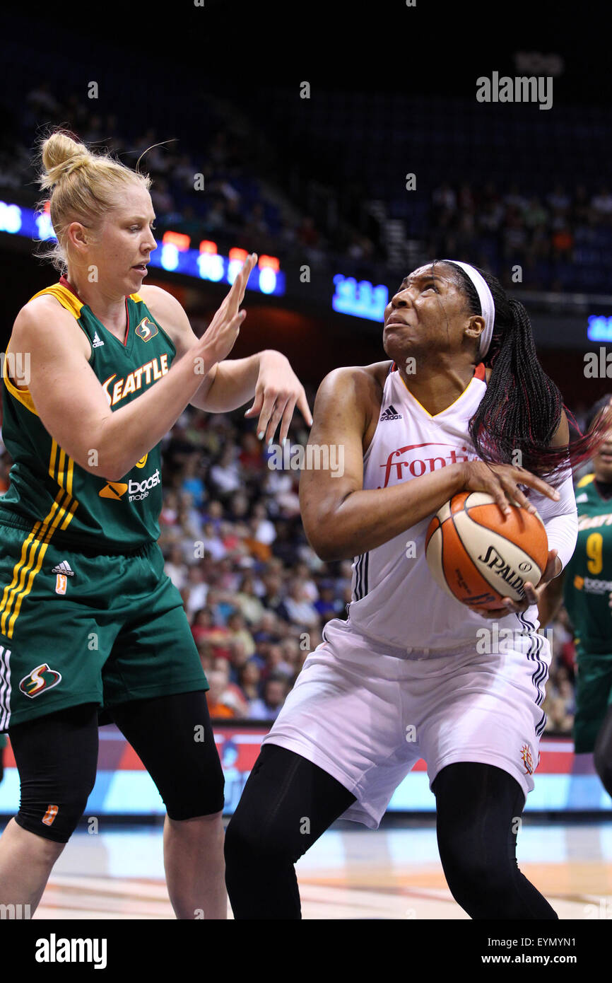July 31, 2015; Uncasville, CT, USA; Seattle Storm forward Abby Bishop ...