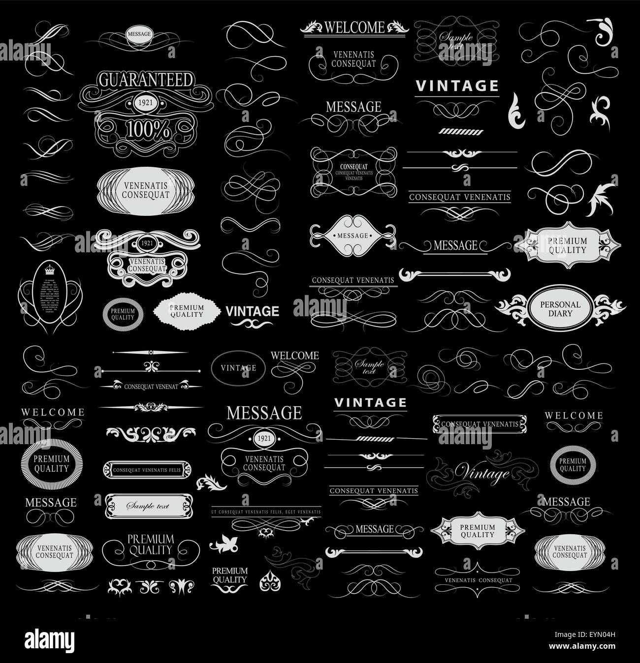 Set of calligraphic elements for design Stock Vector Image & Art - Alamy