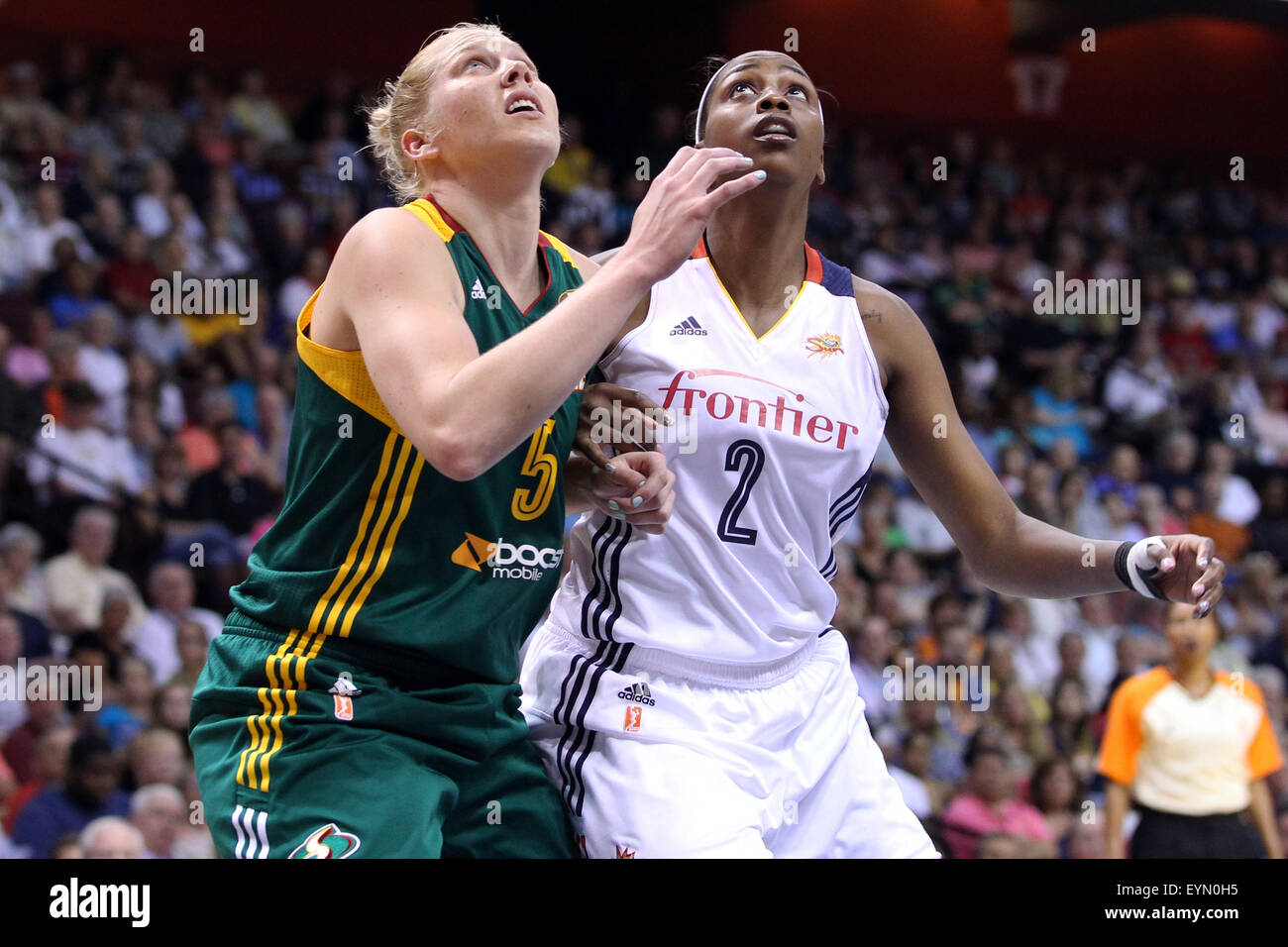July 31, 2015; Uncasville, CT, USA; Seattle Storm forward Abby Bishop ...