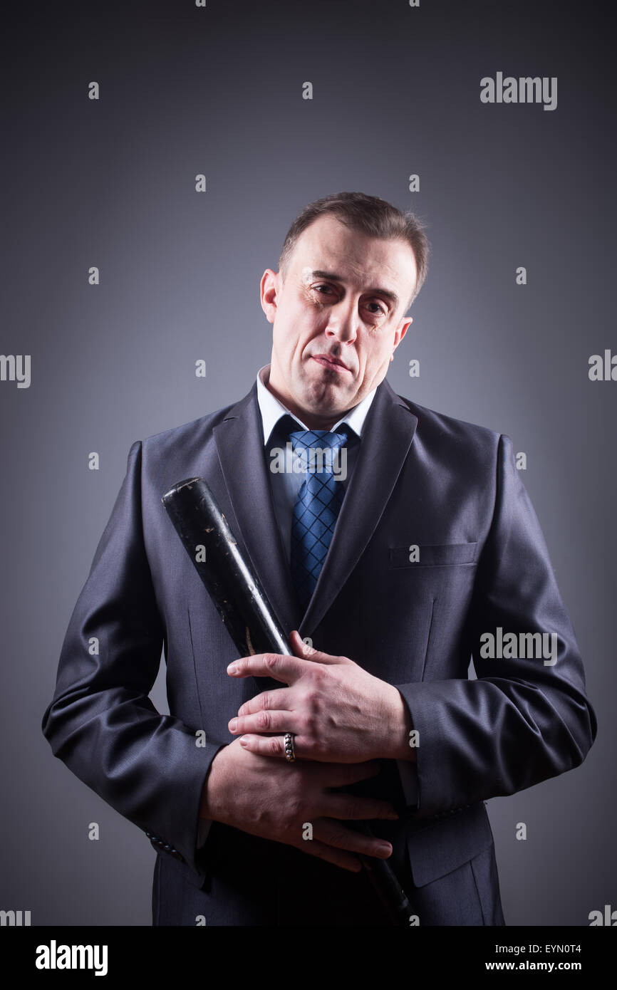 male gangster with baseball bat Stock Photo - Alamy