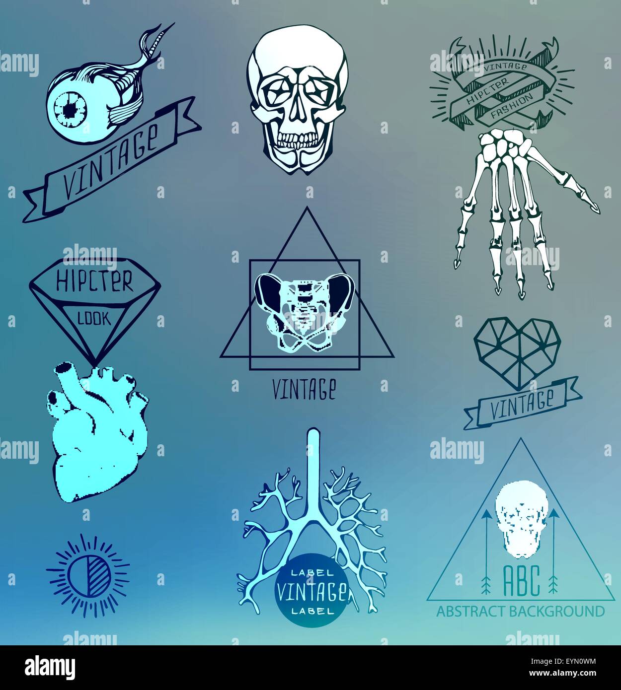 Set of Labels with human Stock Vector Image & Art - Alamy