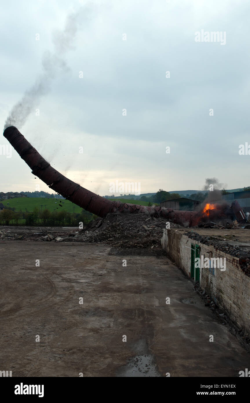 Timelapse series of chimney collapse smokestack hi-res stock ...