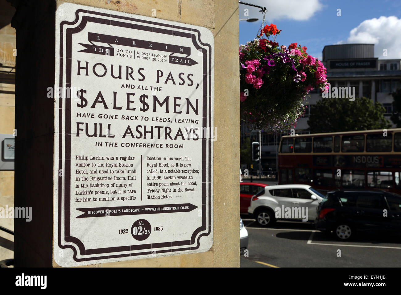 Sign for the Larkin Train outside of Paragon Transport Interchange in ...