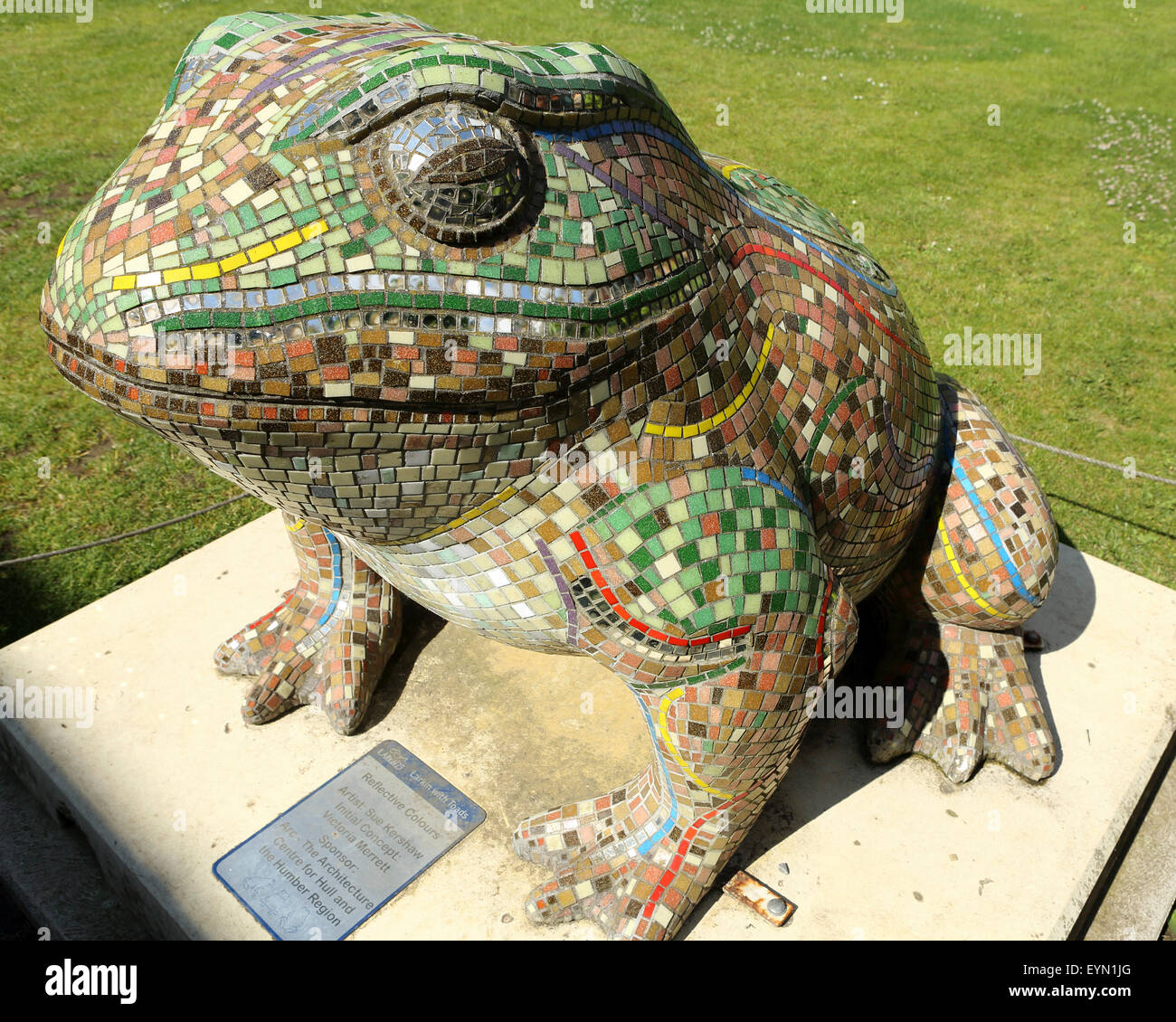 Toad statue in Hull, England. The toad is one of the 'Larkin with Toads ...