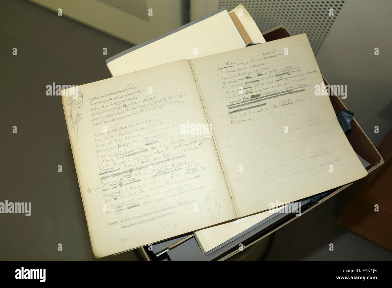 One of Philip Larkin's note books in the archive of Hull History Centre ...