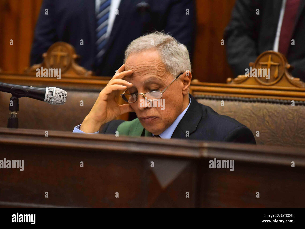 April 17, 2014 - Cairo, Cairo, Egypt - Egyptian Judge attends the trial ...