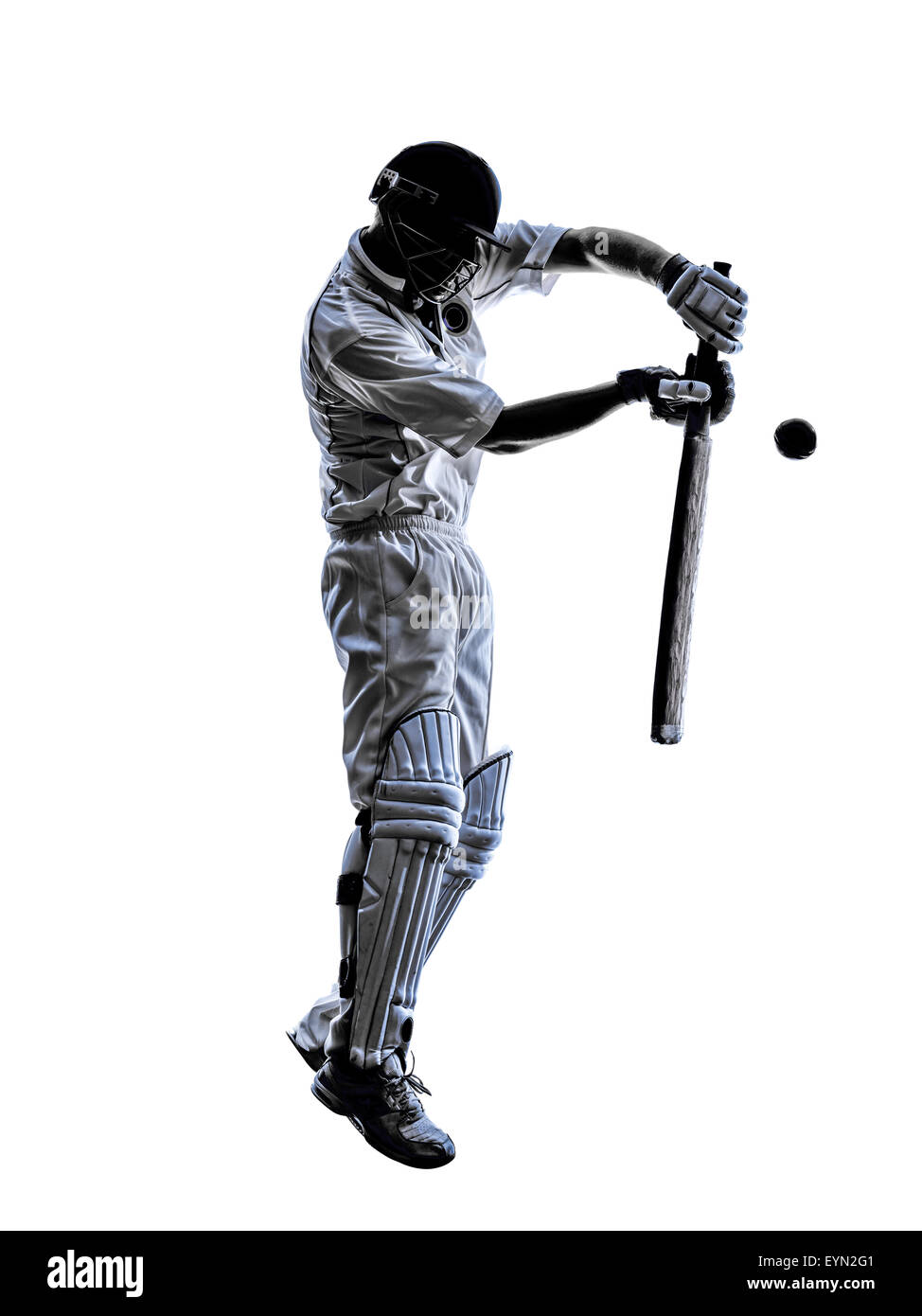 Cricket player batsman in silhouette Cut Out Stock Images & Pictures ...