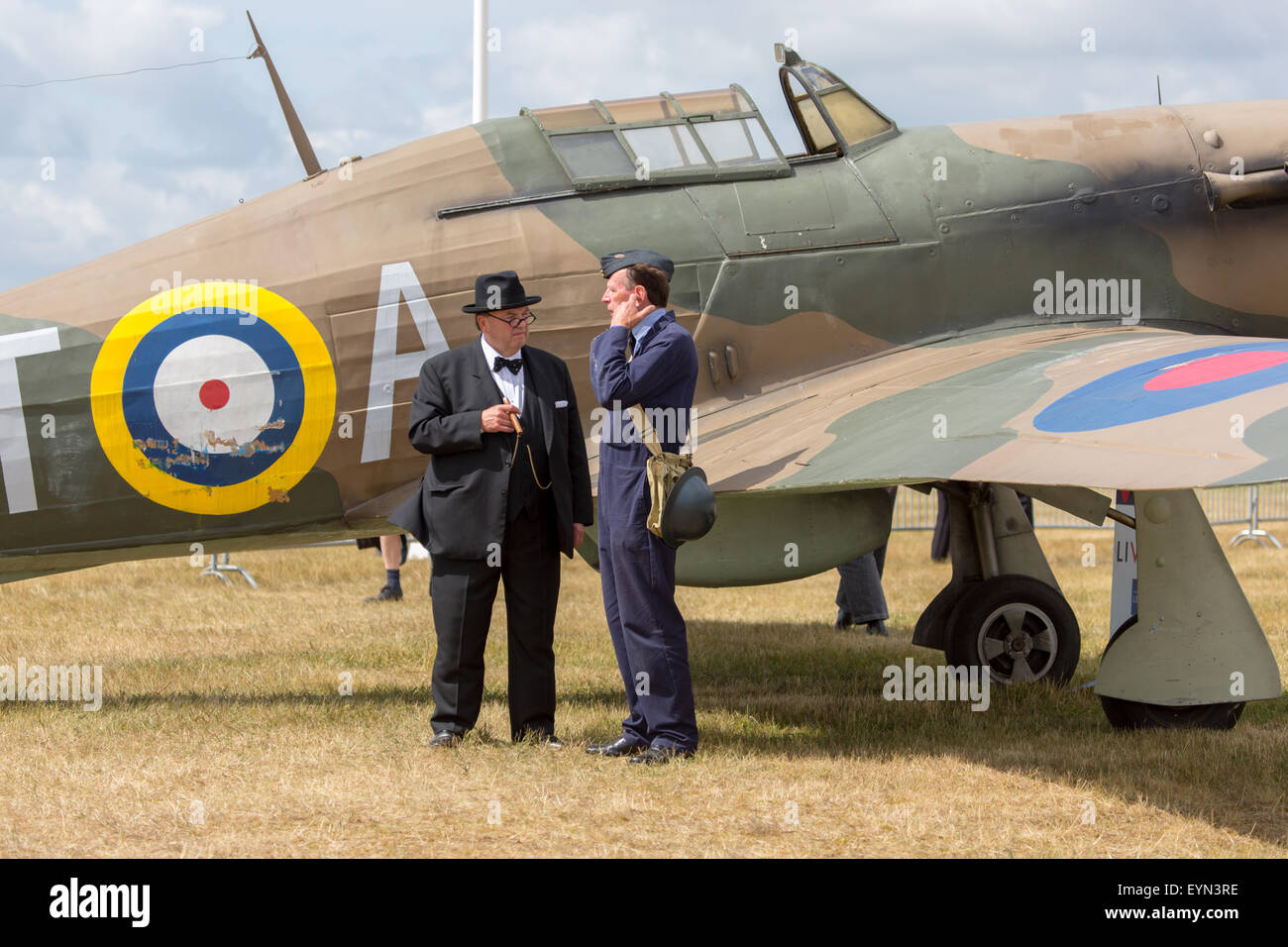 Two Actors playing Winston Churchill and RAF ground crew at The Royal ...