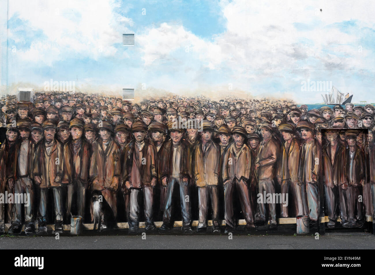 Titanic workers mural, Belfast, Northern Ireland Stock Photo - Alamy