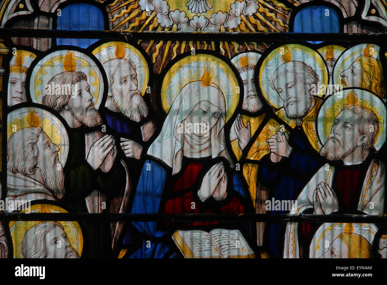 Details of a stained glass window in the Church of St Andrew's ...