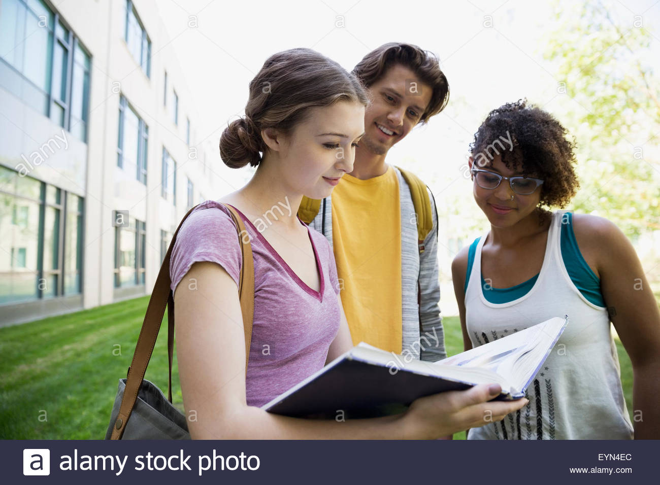 College student reading textbook hi-res stock photography and images ...
