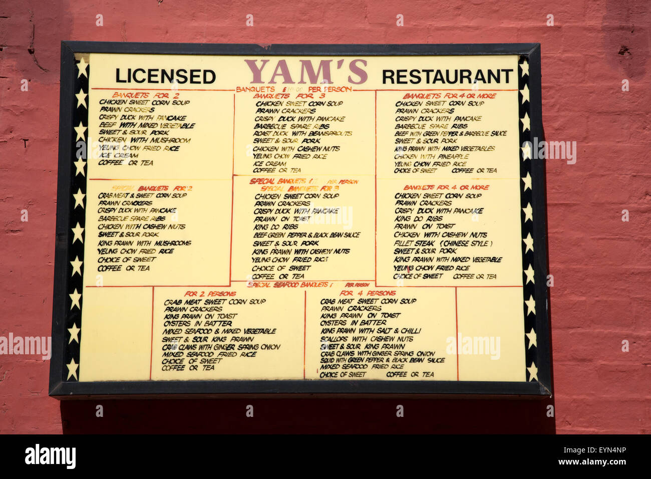 Yam Restaurant Menu in Nelson Street, Chinatown, Liverpool, England, UK ...