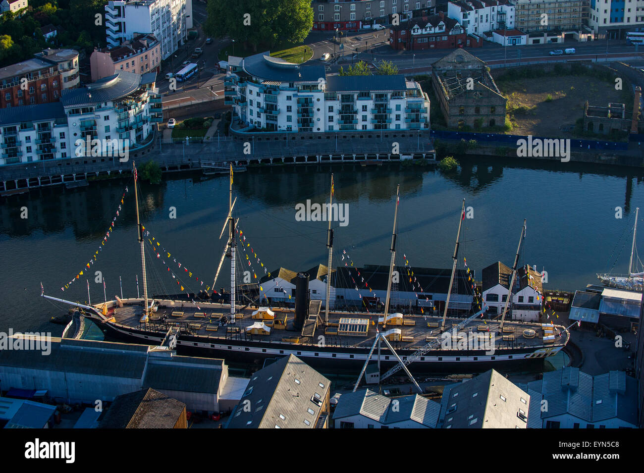 An aerial view of Isambard Kingdom Brunel designed ship the SS Great ...
