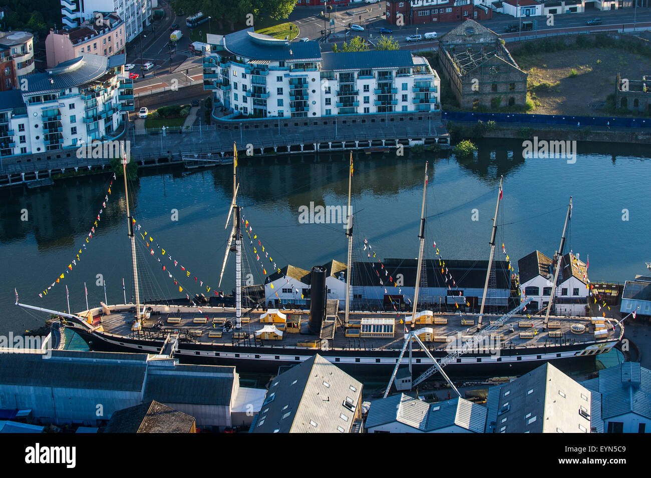 An aerial view of Isambard Kingdom Brunel designed ship the SS Great ...