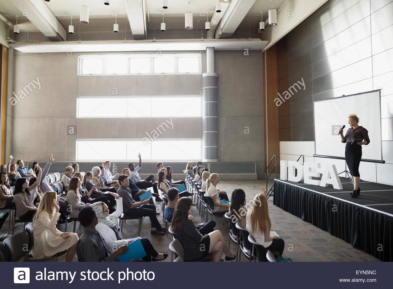 Audience question microphone hi-res stock photography and images - Alamy