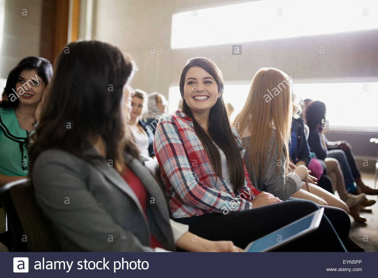 Happy college students lecture hall hi-res stock photography and images ...