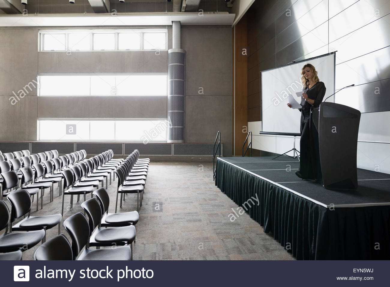Woman podium notes hi-res stock photography and images - Alamy