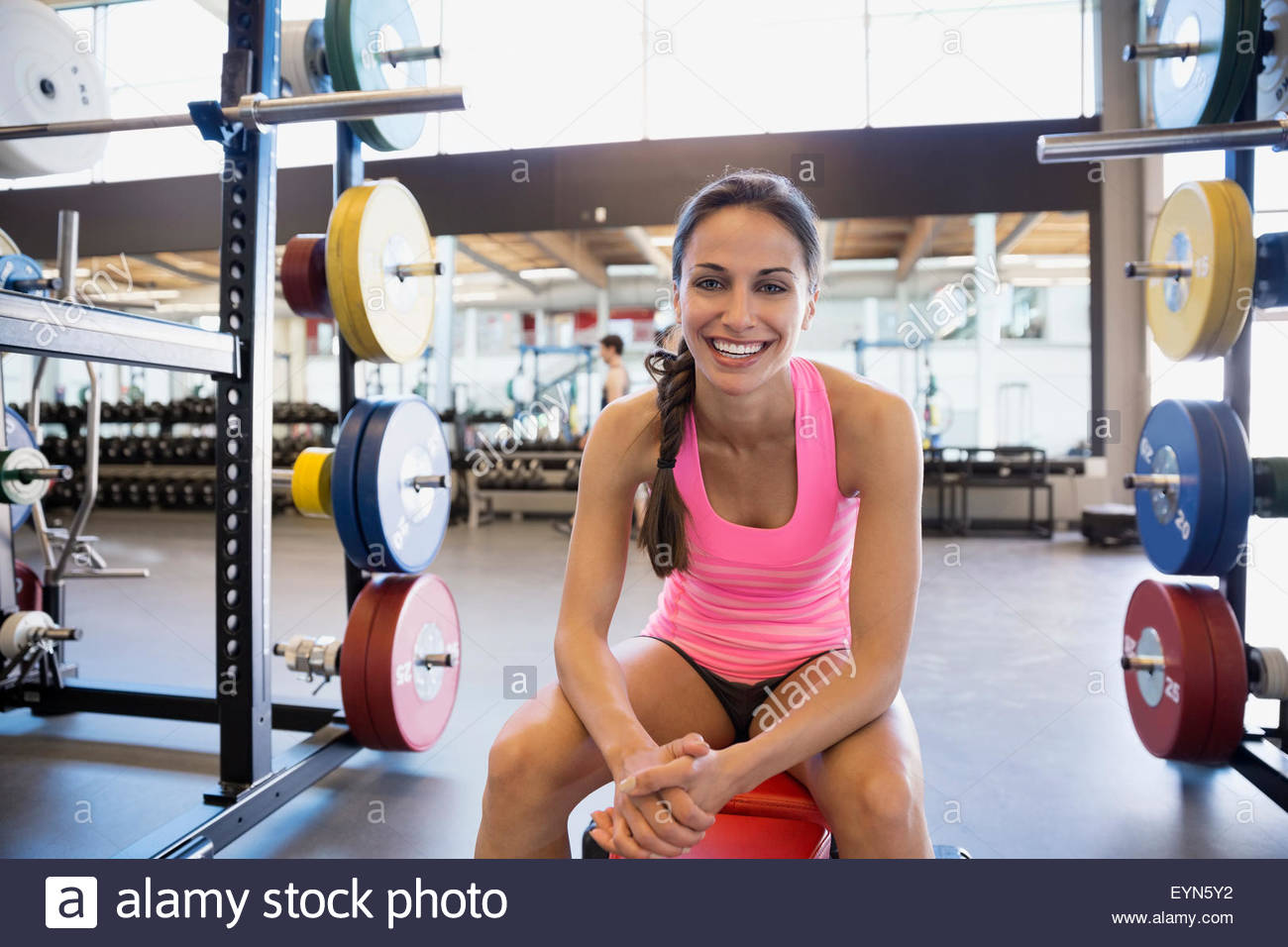 Portrait smiling woman at gym Stock Photo - Alamy